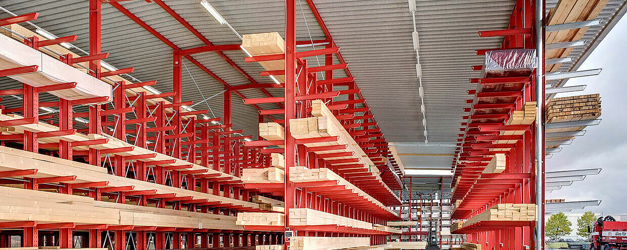 Rack-clad building | Warehouse and cantilever racking as a storage unit ...