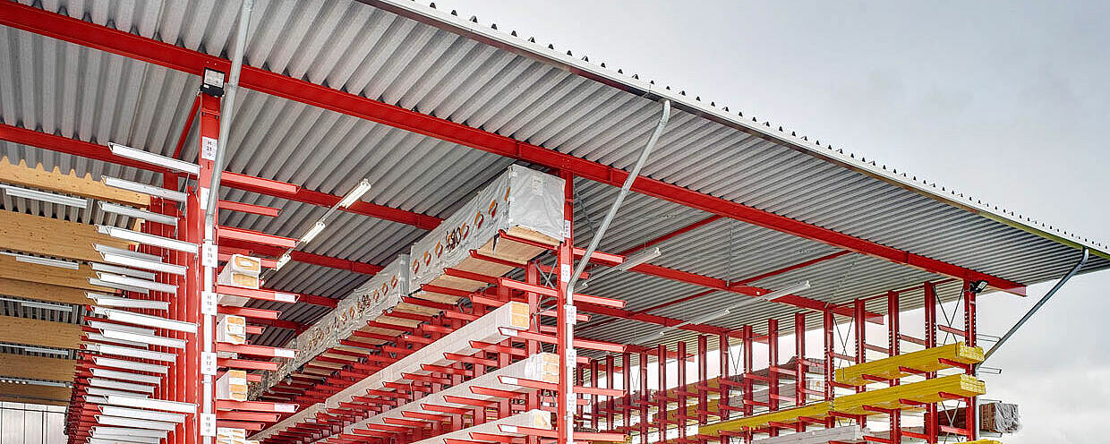 Rack-clad building | Warehouse and cantilever racking as a storage unit ...